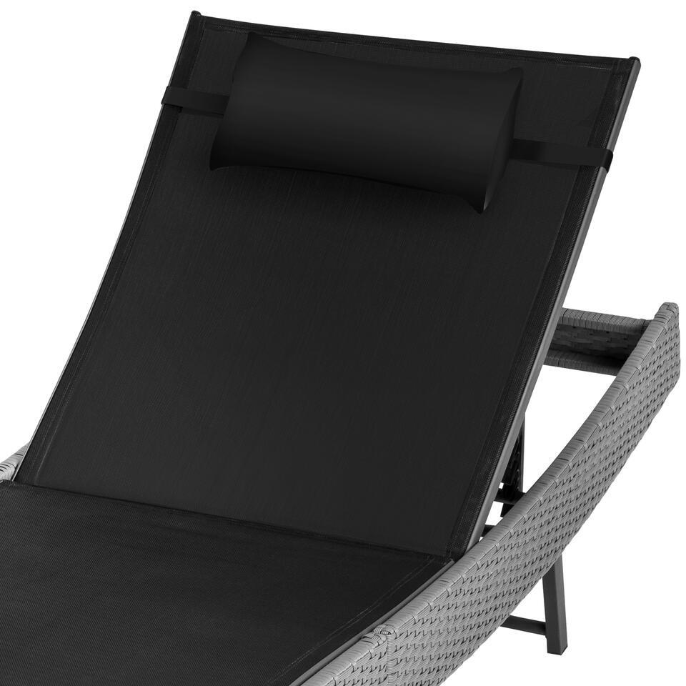 tectake Wicker ligbed Delphine, Grijs | Leen Bakker