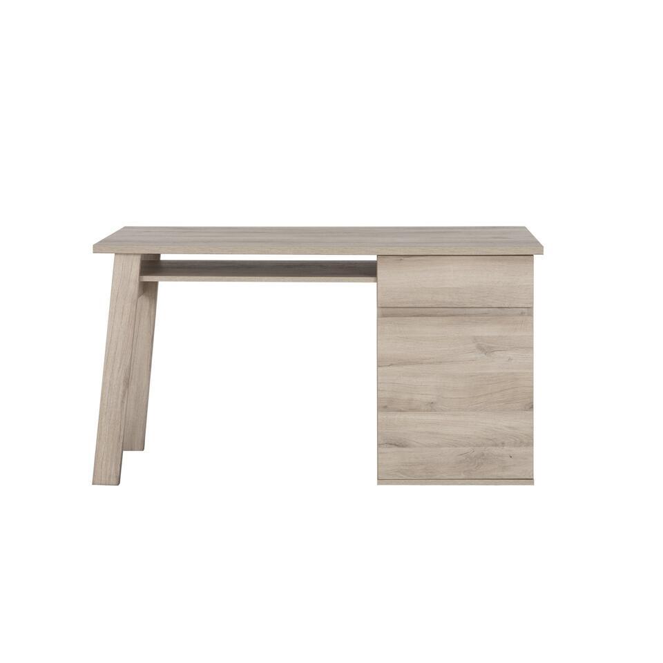 Diagone Bureau Balikhan - 1 lade en 1 deur - Licht eikenkleur | Leen Bakker