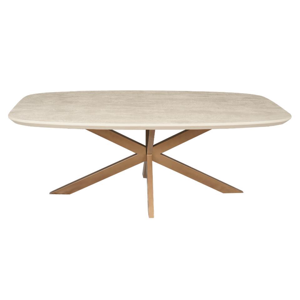 StarFurn - Eettafel Madison 160 cm Deens Ovaal - zand/brons | Leen Bakker
