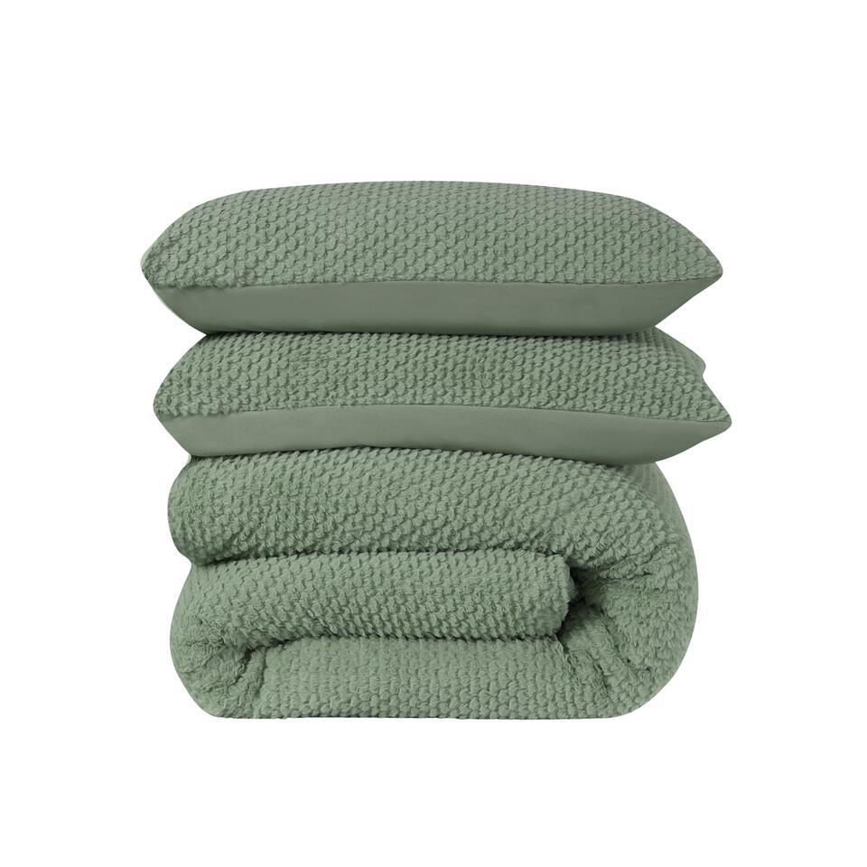Dekbedovertrek Fur Teddy 240x220 – Fluweelzacht & Knus Design – Groen ...