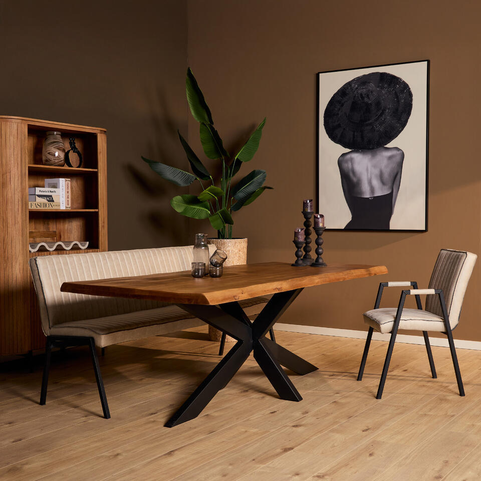 StarFurn - Rechthoekige boomstamtafel Boston - 160 cm - naturel | Leen ...