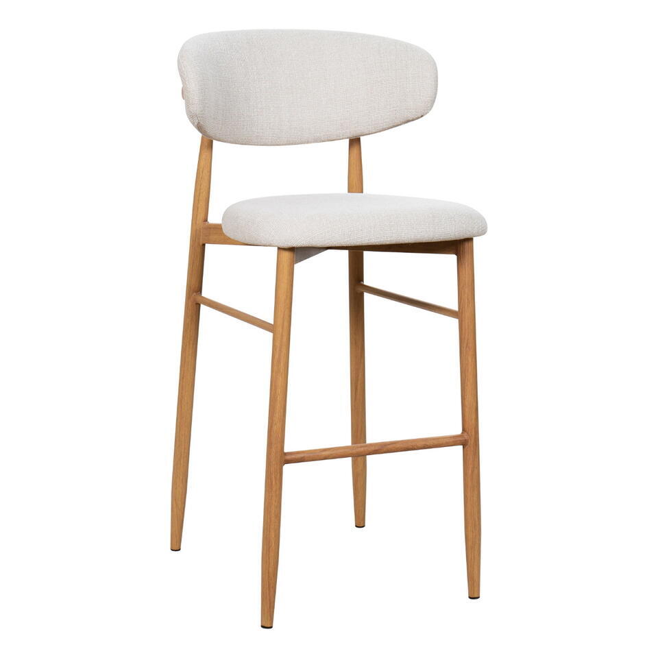 Barkruk Beige/Naturel - Zithoogte 75cm - Alexia - Set van 2 | Leen Bakker