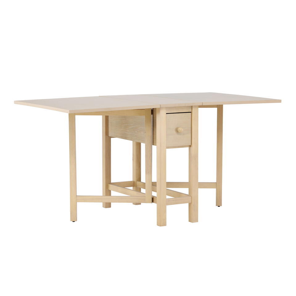 Eettafel Uitschuifbaar - Naturel MDF - 30x80x75cm - Edward | Leen Bakker