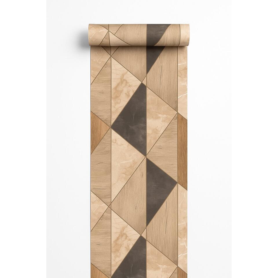 Dutch Wallcoverings Vliesbehang Arcadia vigo - beige/zwart - 10,05m x ...