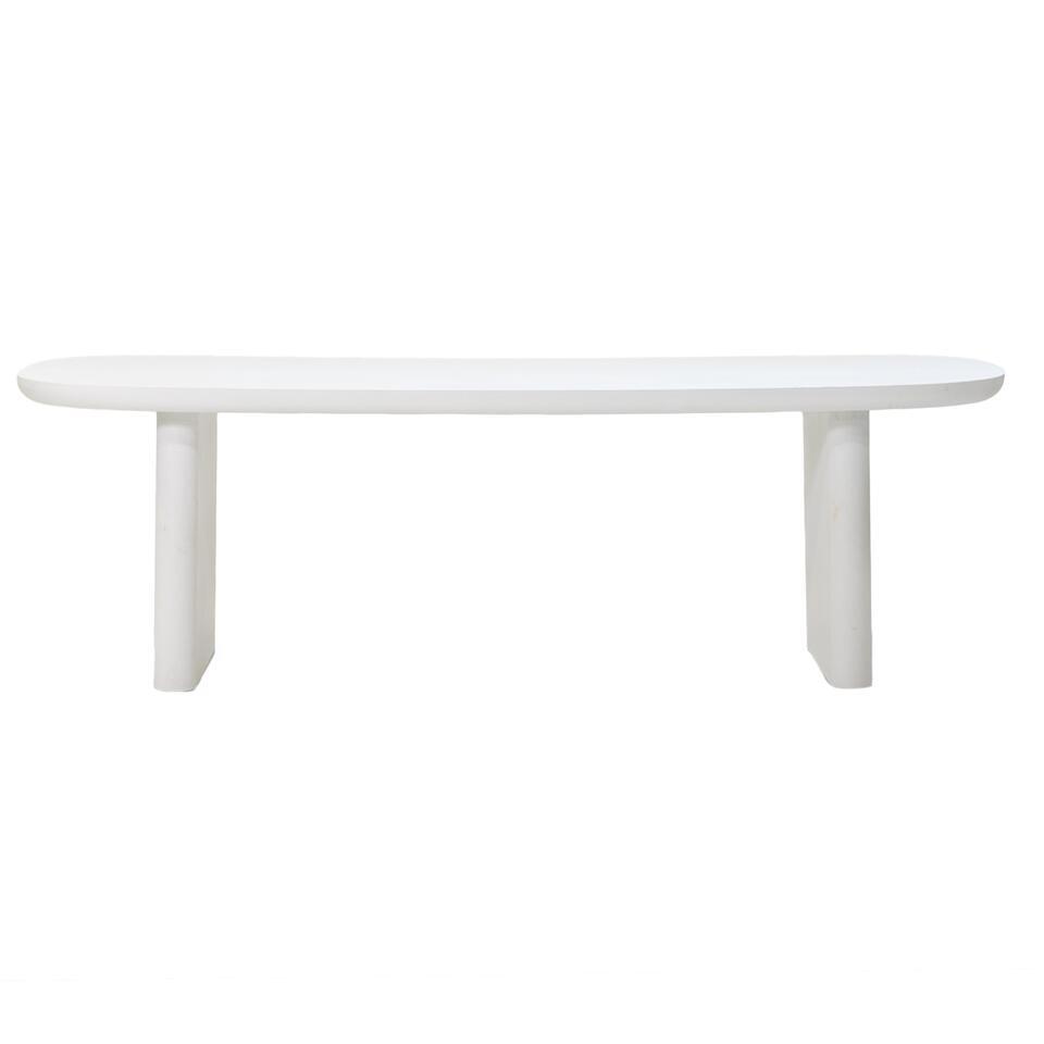Tuintafel Deens Ovaal - Wit Betonlook - 300x100x75cm - Maya | Leen Bakker