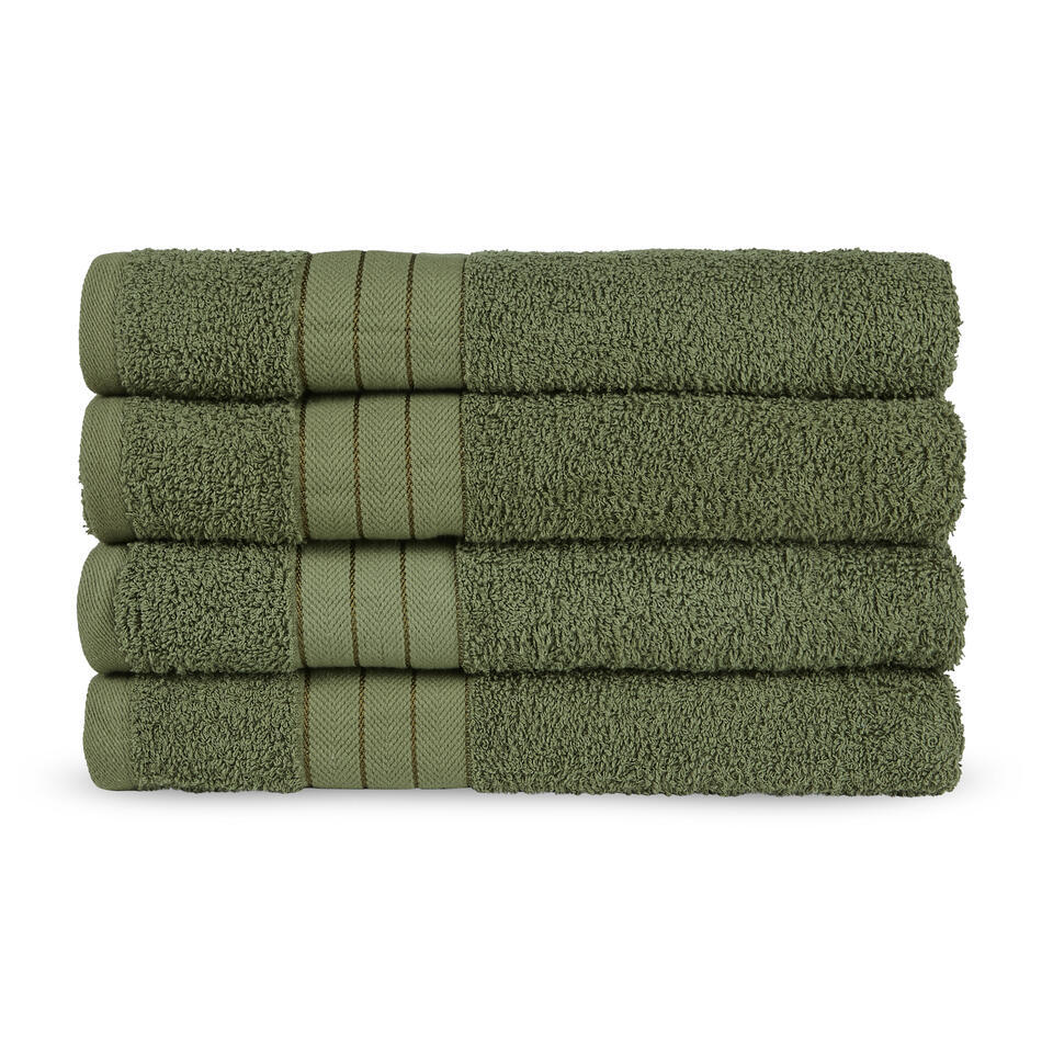 Good Morning uni handdoek effen kleur - Handdoekenset 4 - Groen ...