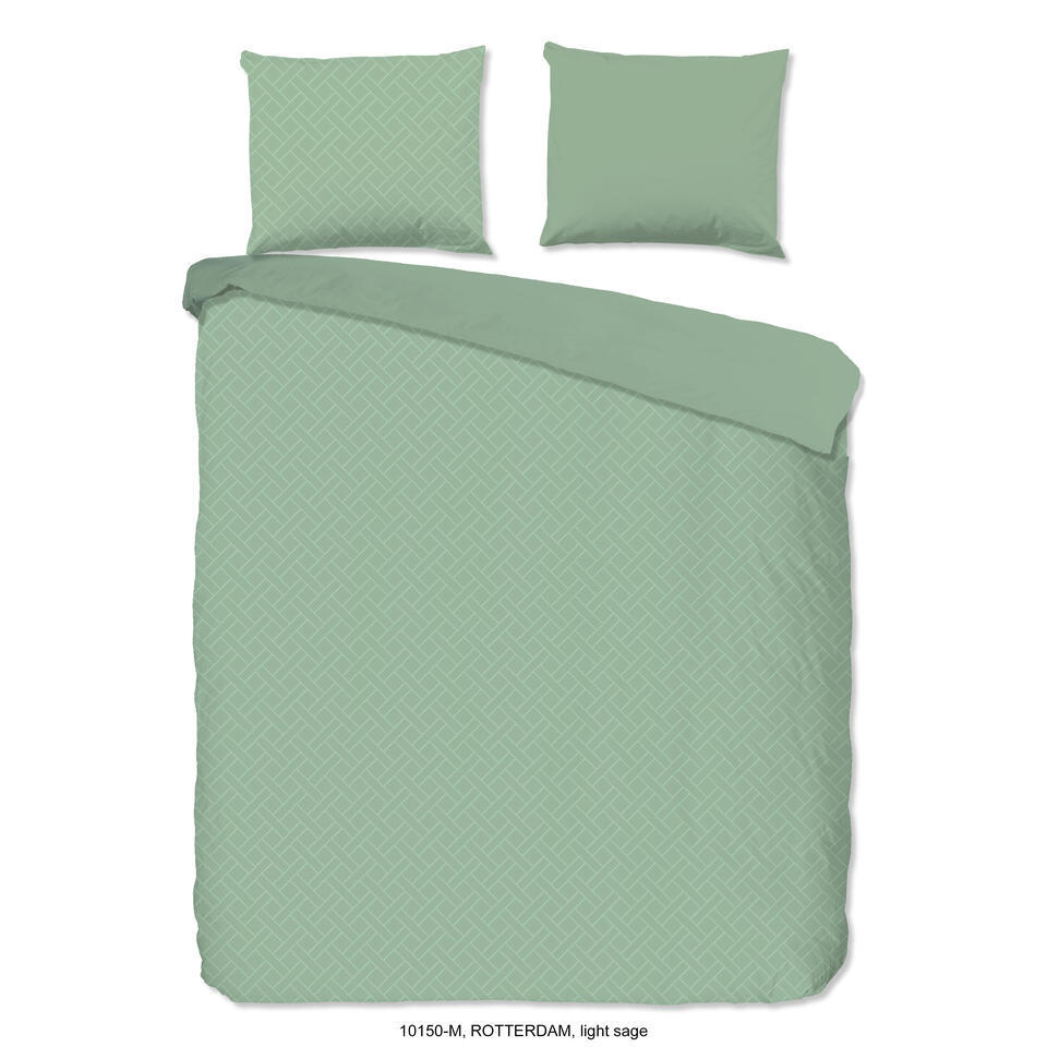 Pure Rotterdam Dekbedovertrek Groen-2-persoons (200 x 200/220 cm ...