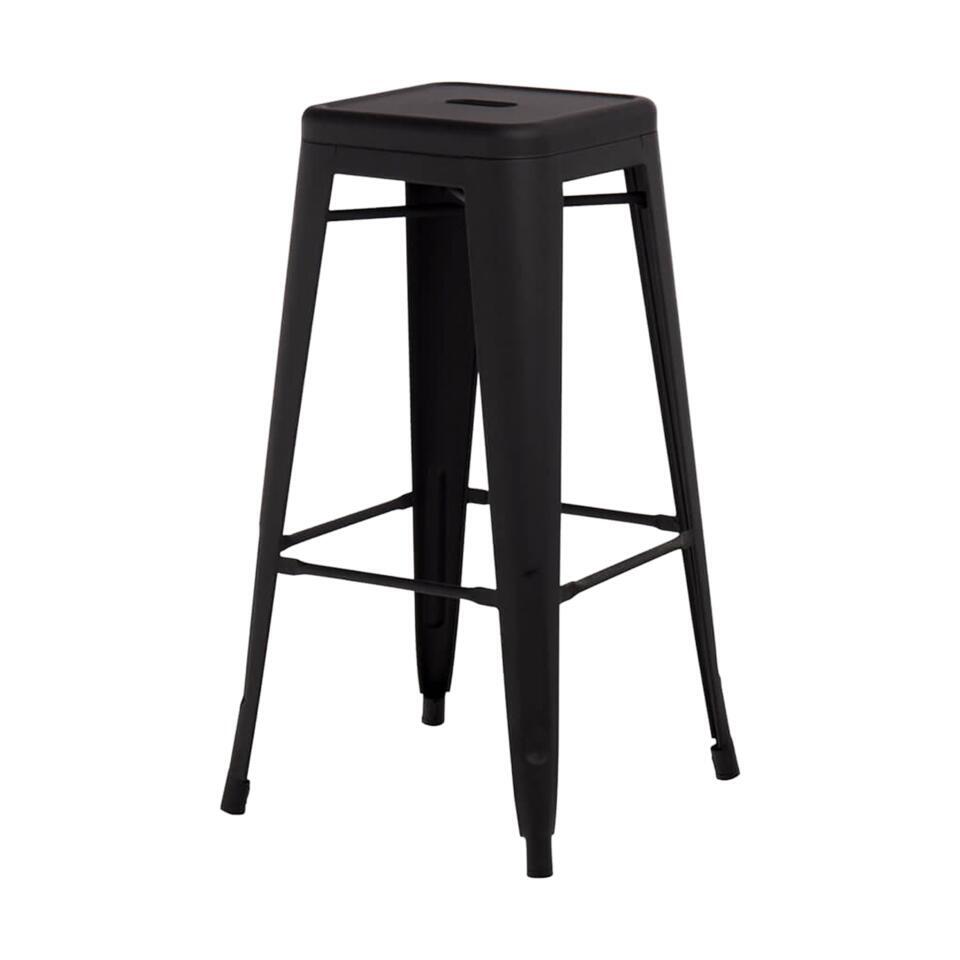 Legend Metalen barkruk mat zwart - 65 cm | Leen Bakker