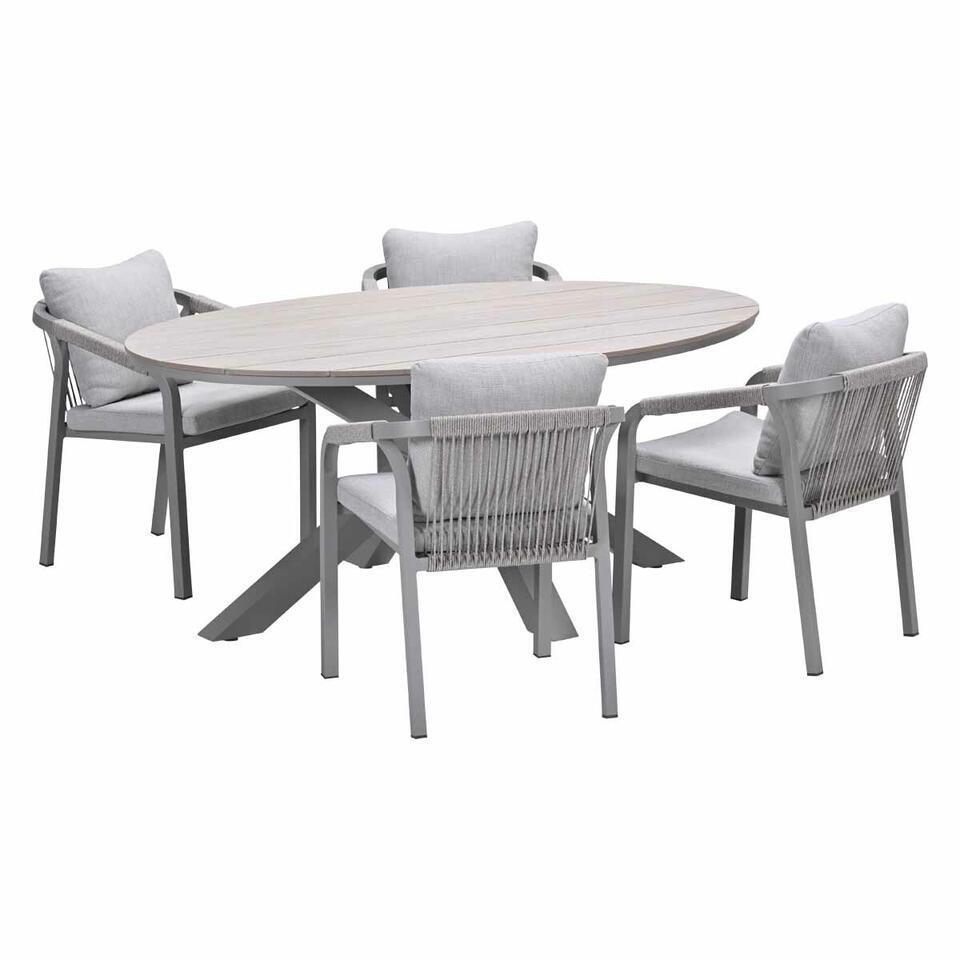 Garden Impressions Tarera tuinset 5-delig sand - tuintafel 180x115 cm ...