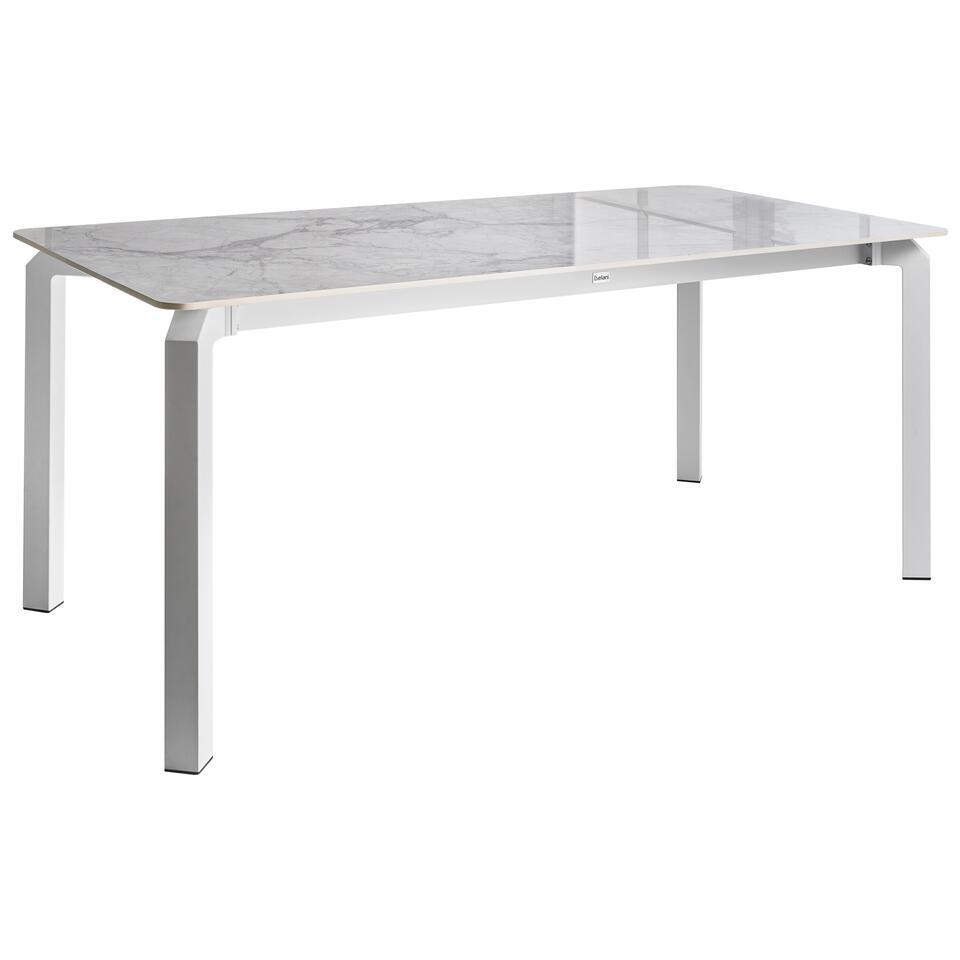 FELETTO - Tuintafel - Wit/Wit marmer - 180 x 90 cm - Gesinterde steen ...