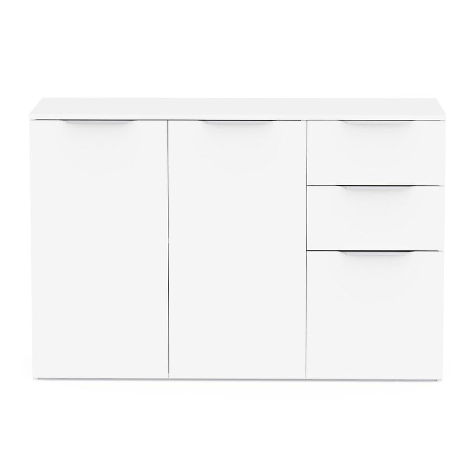 GHOST Buffet met 3 deuren en 2 lades - Wit - 37,3x119,5x78,4 cm | Leen ...