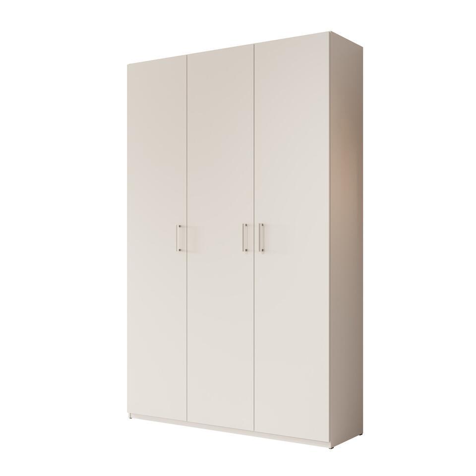 Meubella - Havron - Kledingkast 3 deurs - Wit - 133x42x211 cm | Leen Bakker
