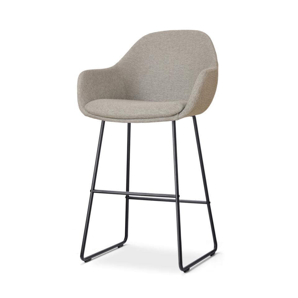 Nolon Nino-Mae Barkruk Warm Grijs - met Armleuning - Zwart - 65 cm ...