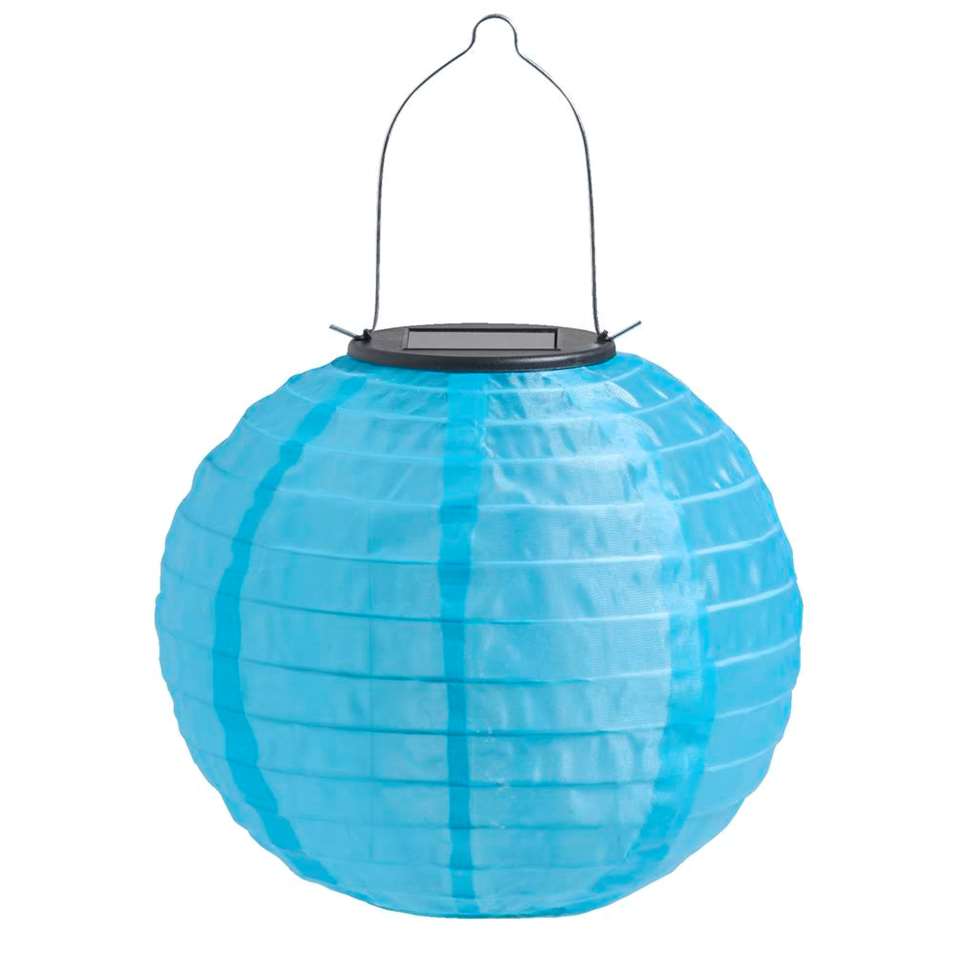 Lampion Lisa LED - blauw - Ø20x25 cm | Leen Bakker