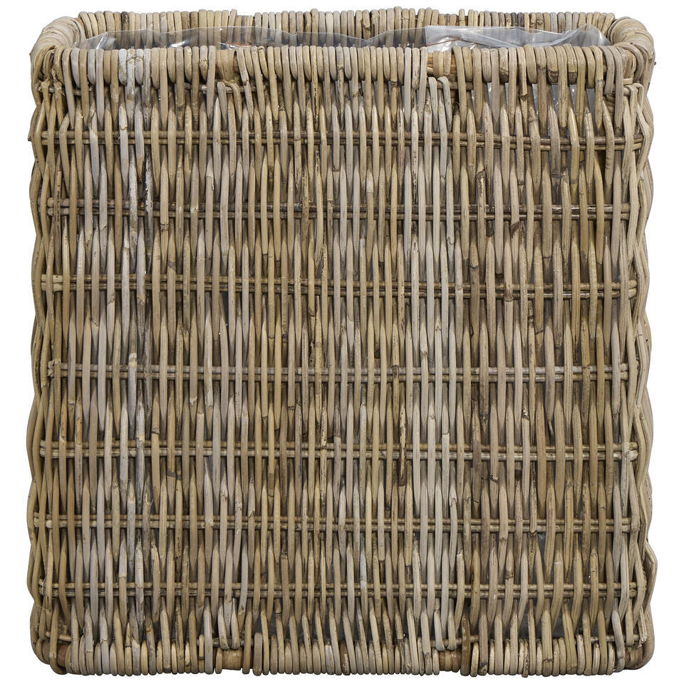 Bloempot Divider Stephanie - rotan - naturel - 58x58x25 cm | Leen Bakker