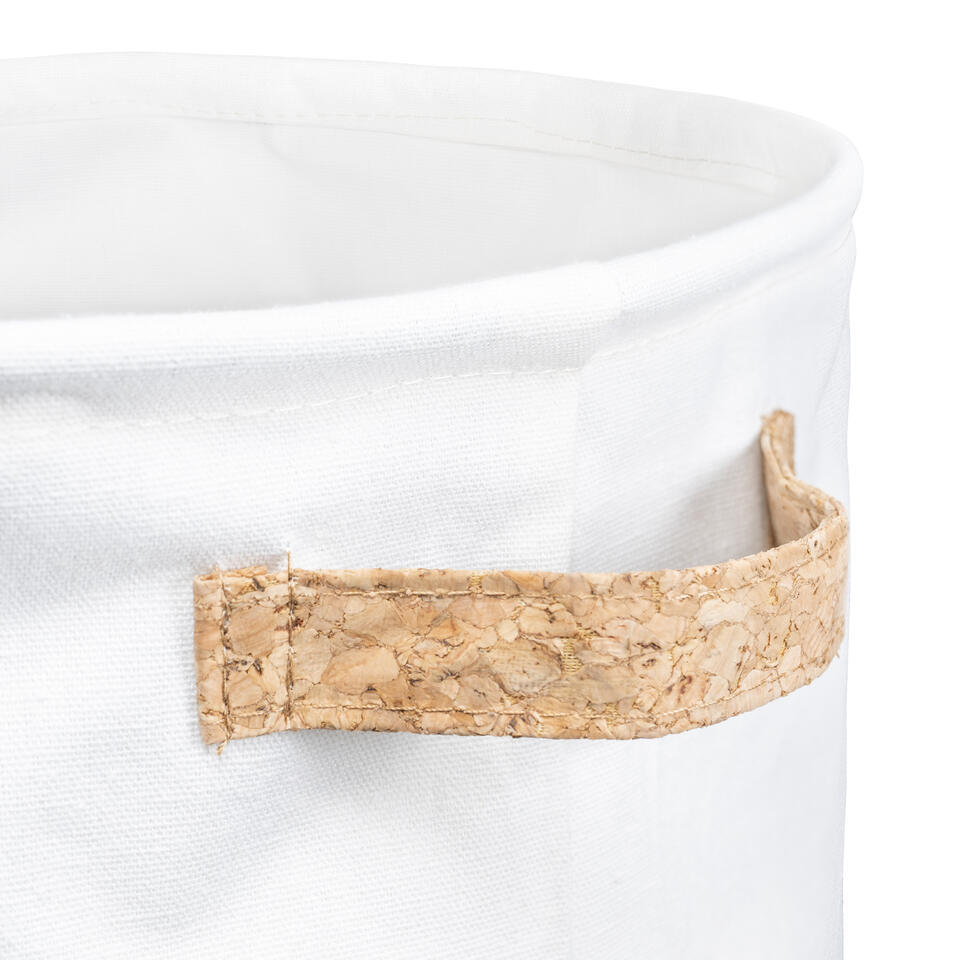 Wasmand rond met kurk look onderkant - L | Leen Bakker