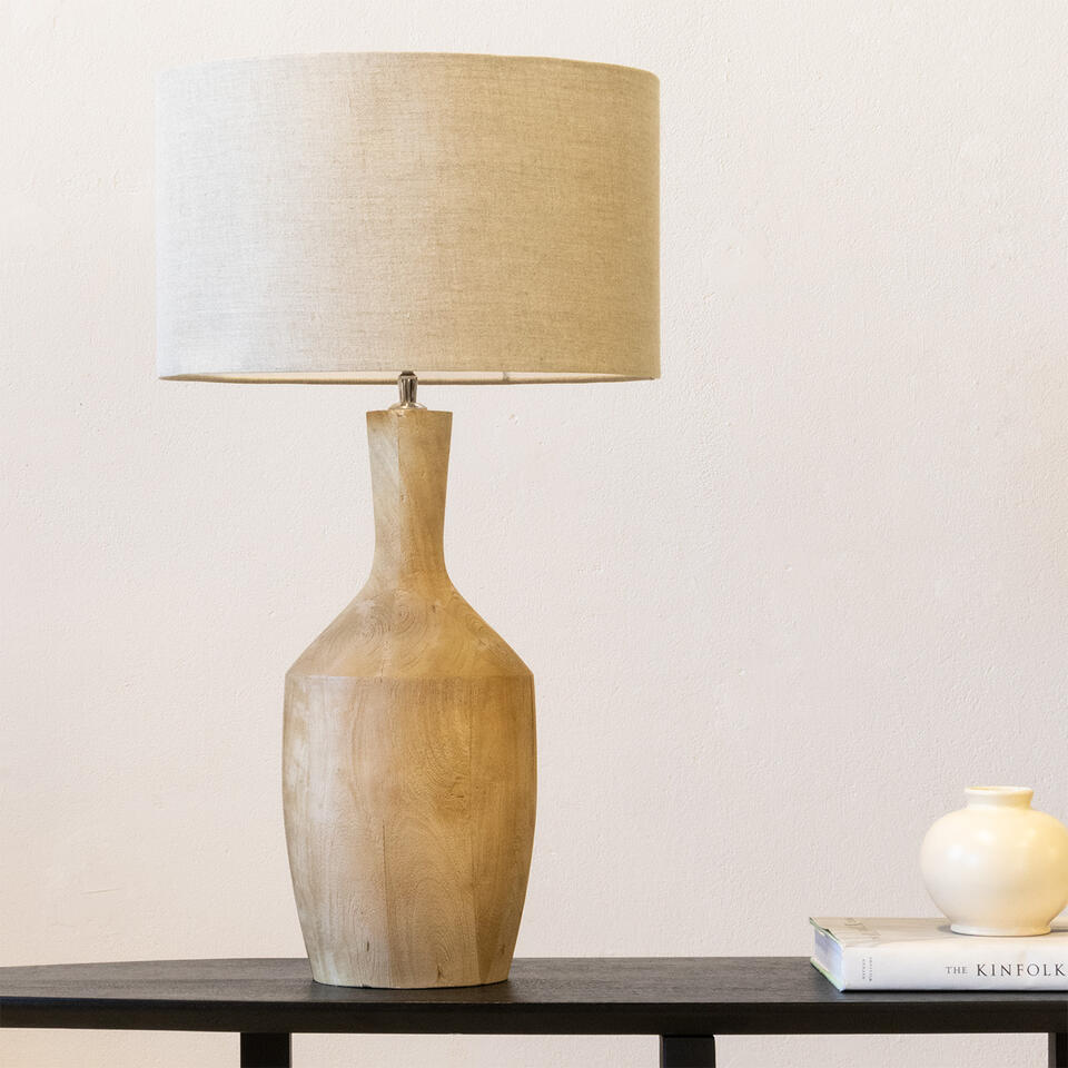 Tafellamp Naturel - 40cm - Hout - Tafellamp Riccardo | Leen Bakker